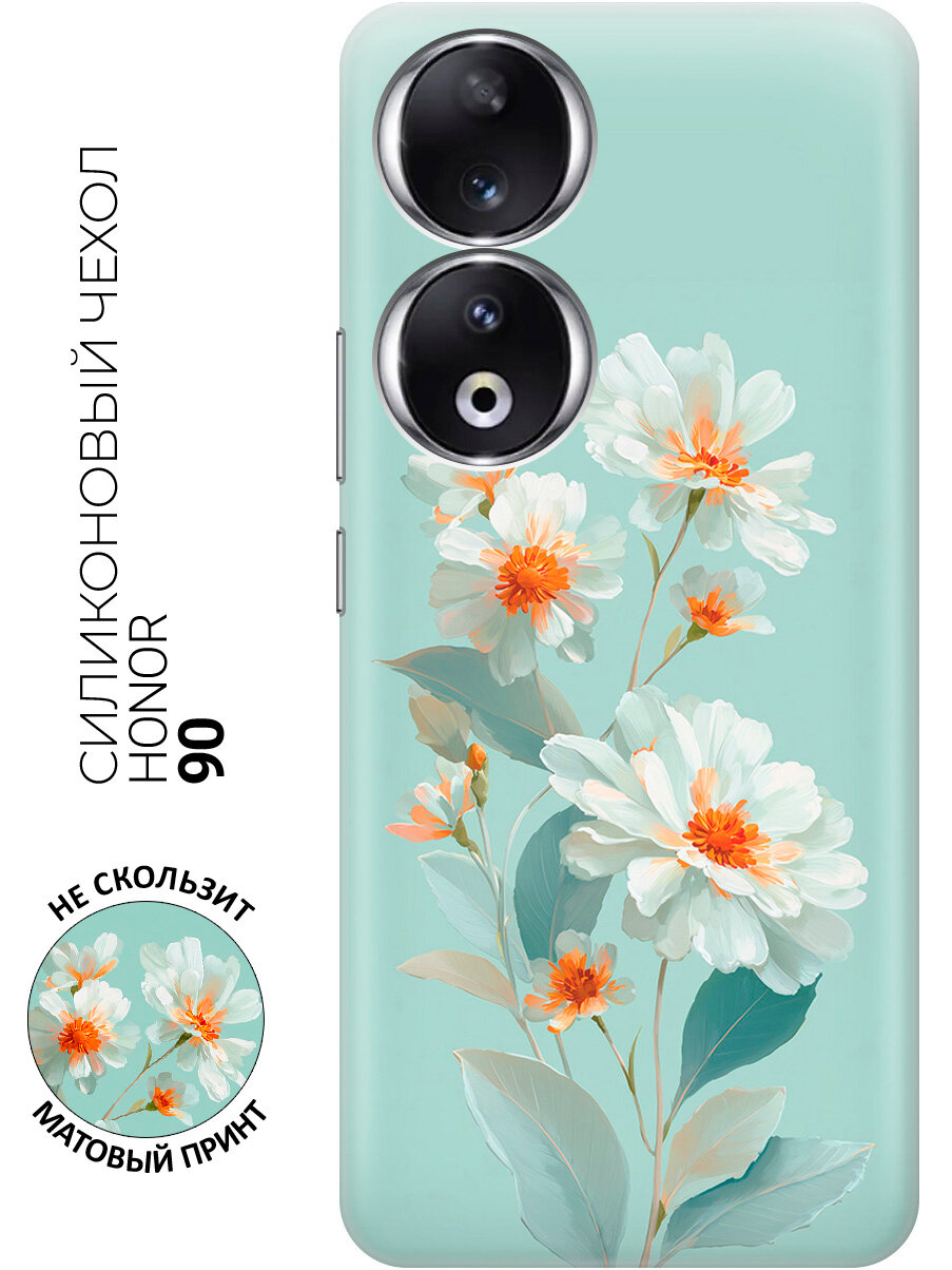 Силиконовый чехол на Honor 90 с принтом "Мятная элегия"
