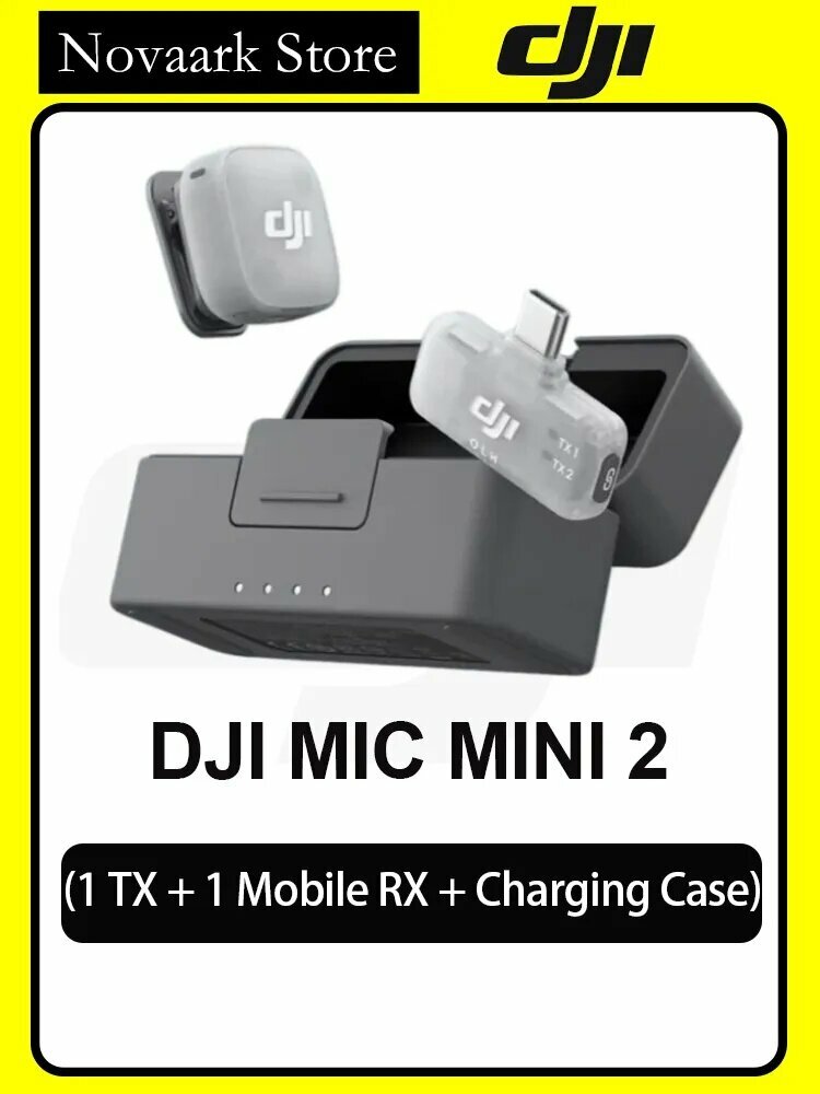 DJI Микрофон для подкастов DJI Mic Mini 2 (1 TX + 1 Mobile RX + Charging Case), серый