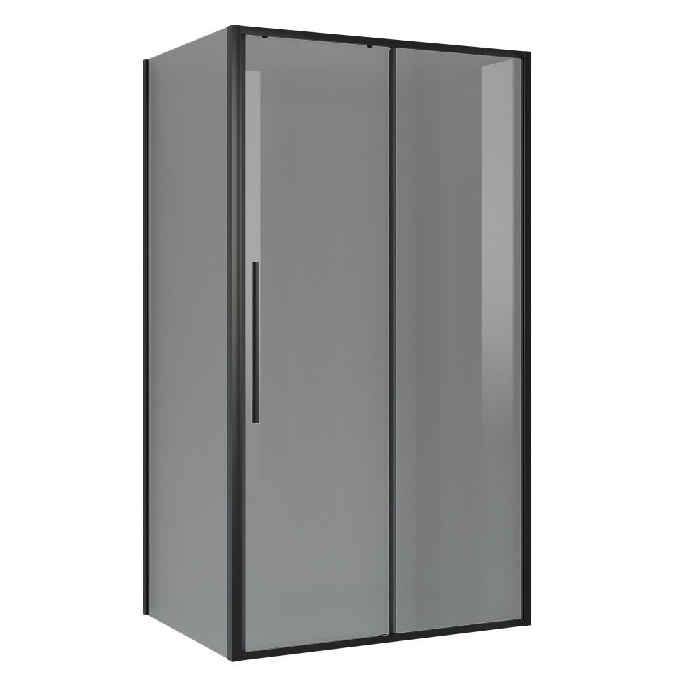 Душевое ограждение Niagara Nova NG-85-13TB-TB80-34 (130х80х195) прямоугольник, черный матовый, дверь раздвижная, стекло тонированное,2 места