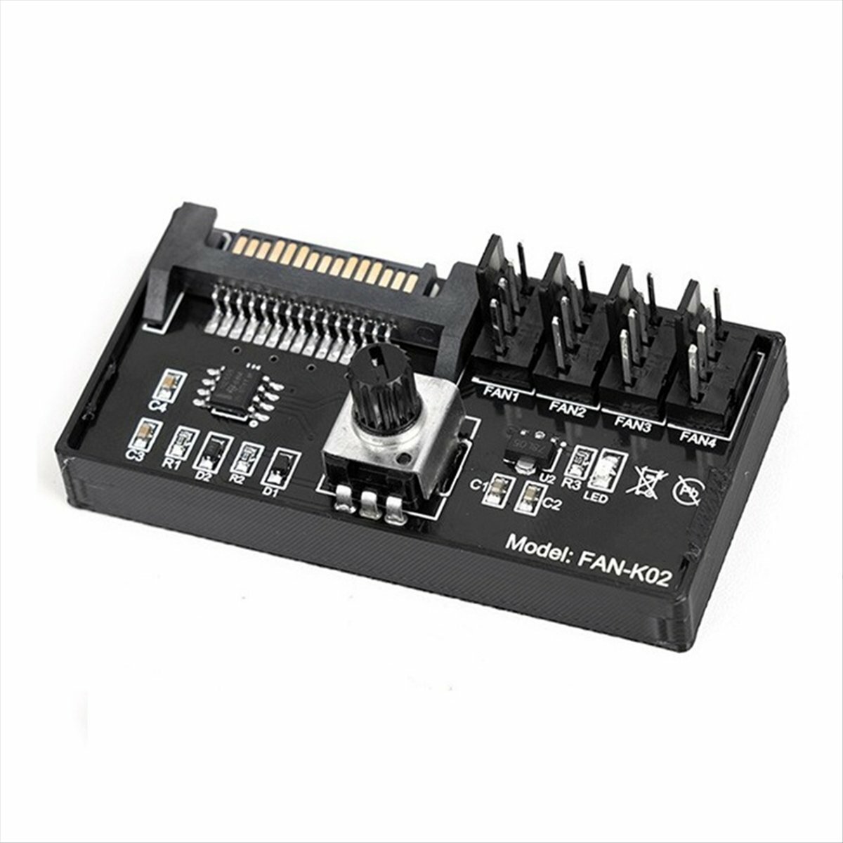 ШИМ-Контроллер Скорости Вращения Вентилятора Высокой Мощности Sata DC Питание 4Pin Регулятор