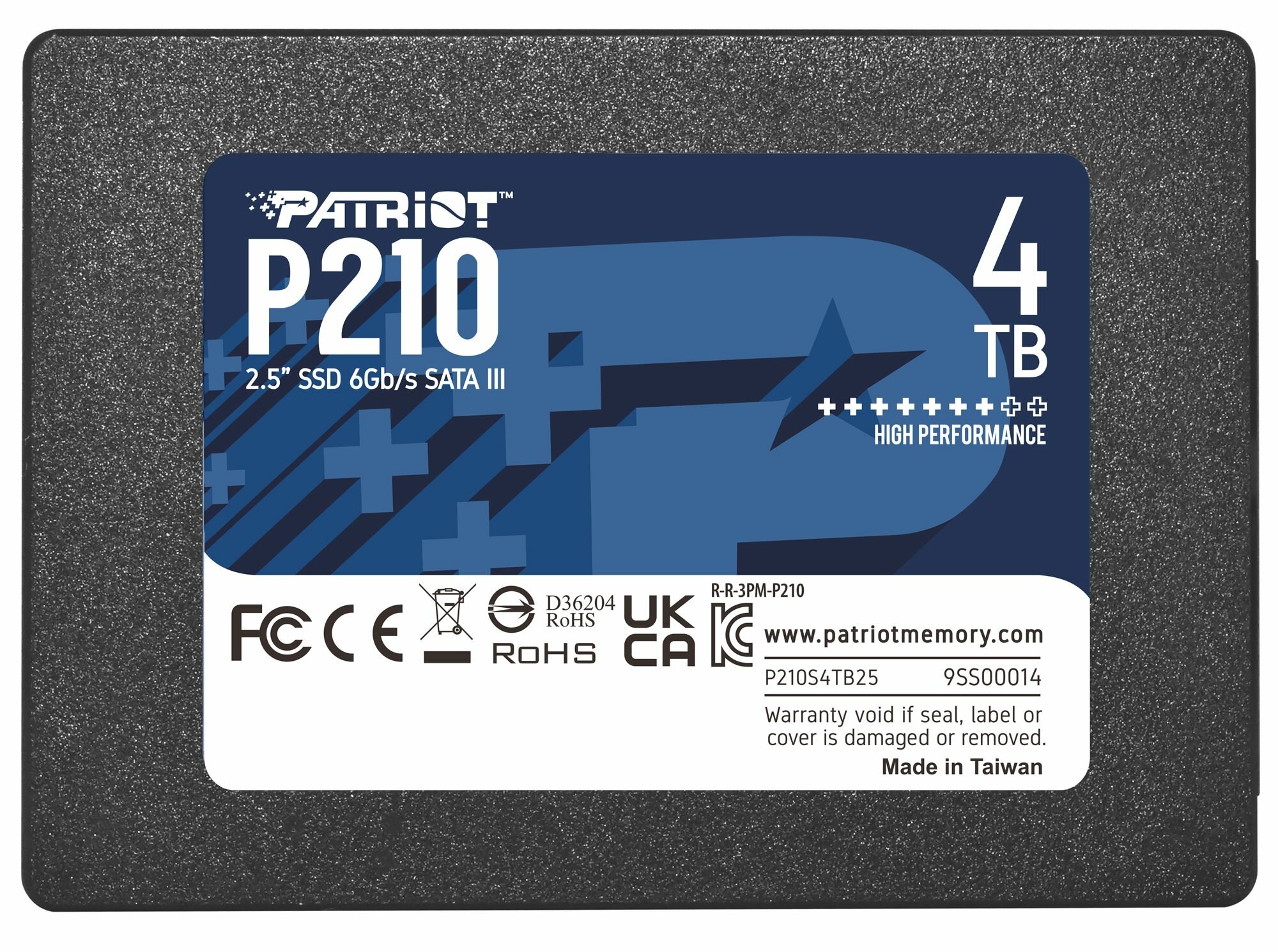 4000 ГБ SSD 2.5" накопитель Patriot Memory P210 (P210S4TB25) - SATA, чтение - 520 Мбайт/с, запись - 430 Мбайт/с