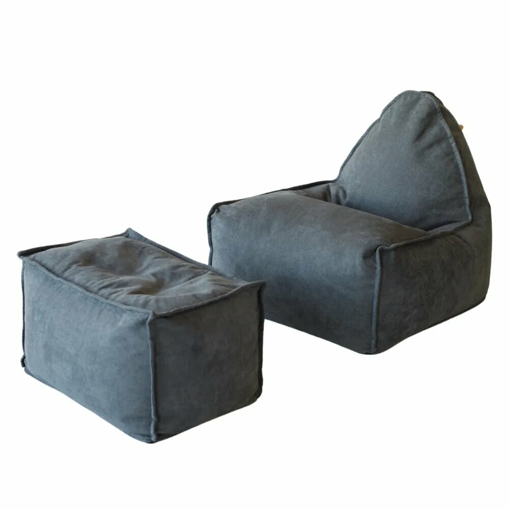 Bean-Bag Кресло-мешок Диван, Велюр натуральный, Размер XXXXL, темно-серый