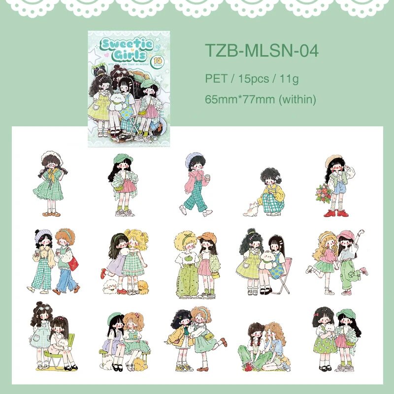 Набор стикеров JIANWU Cute Power Girl Series TZB-MLSN-04