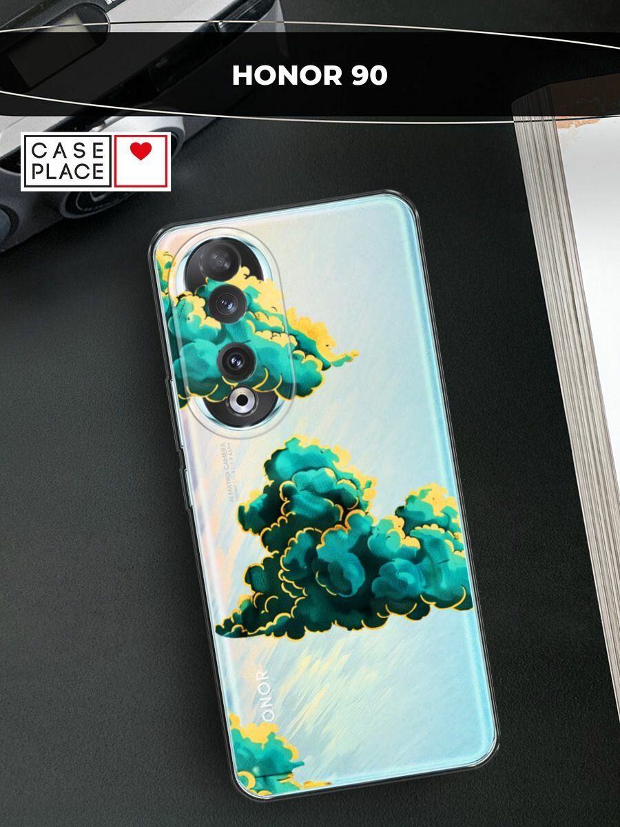 Чехол на Honor 90 / Хонор 90 с принтом Звезды с облаками, прозрачный