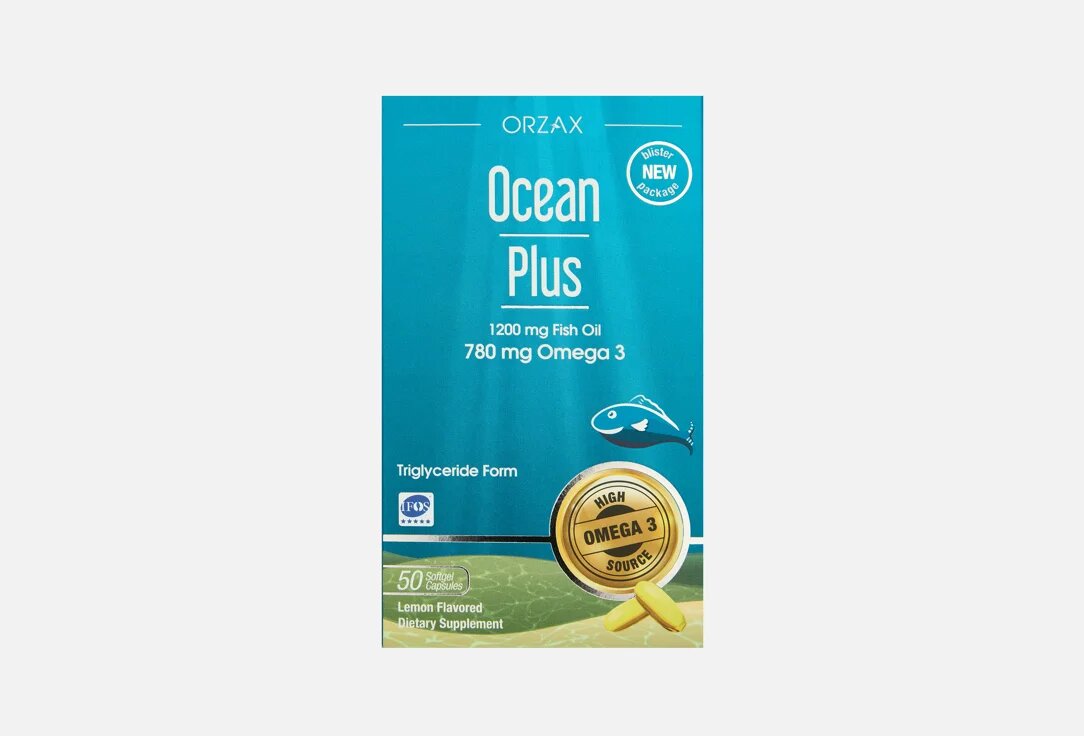 Orzax Ocean Плюс 780 мг в капсулах Омега-3 50 шт