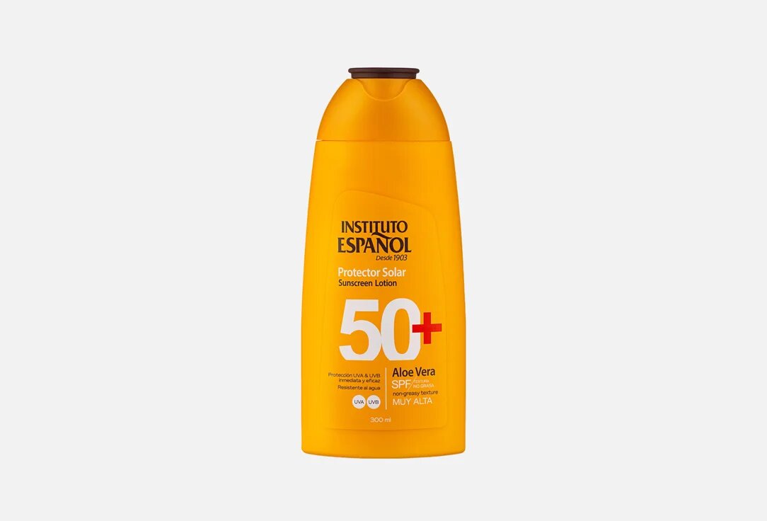 INSTITUTO ESPANOL ALOE VERA Солнцезащитный влагостойкий лосьон для тела SPF50+ 300 мл