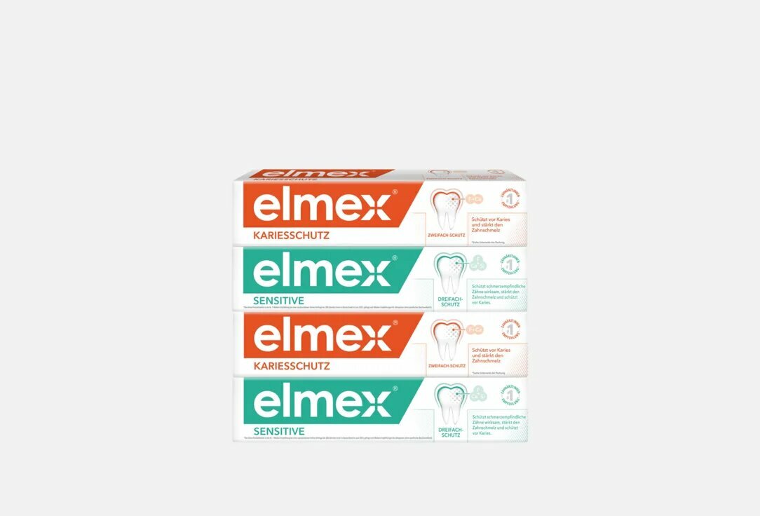 Elmex Сенситив + Защита от кариеса Набор зубных паст 4 шт