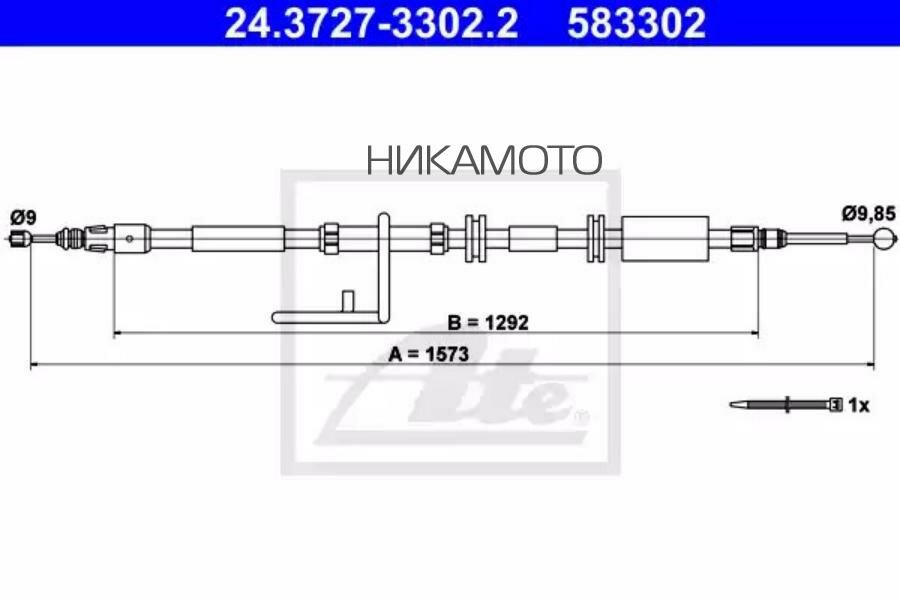 ATE 24.3727-3302.2 Трос ручного тормоза R