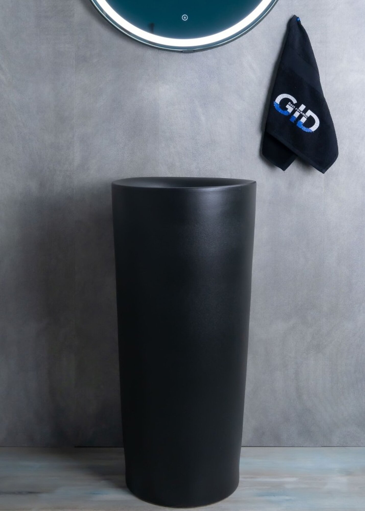 Раковина Gid Nb130bg 81110, накладная, черная, графит, 40x40x85
