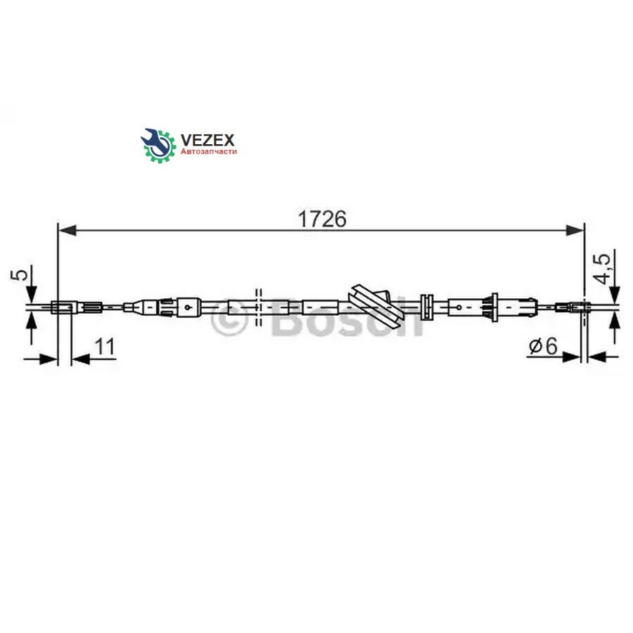 BOSCH 1987477897 Тормозной трос