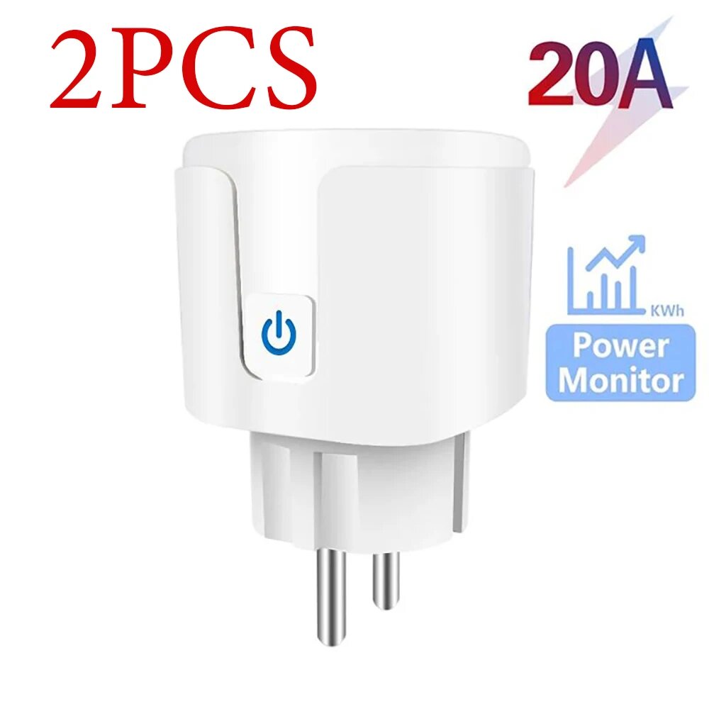 Умная розетка QIRONG Wi-Fi 16A/20A для умного дома 2PCS 20A