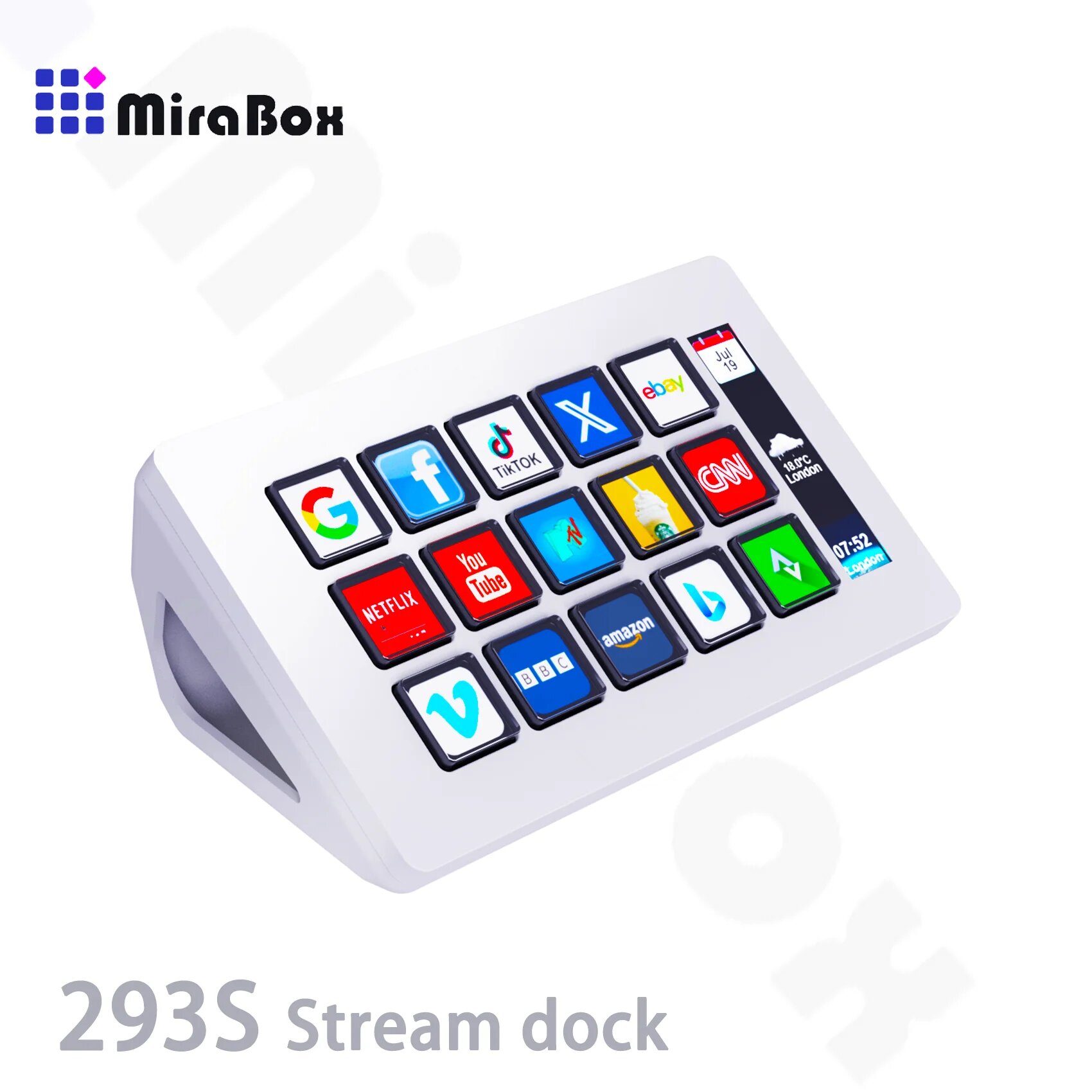 Mirabox 293S Stream Deck Macro Keypad Белый, 293S-W — фото 1