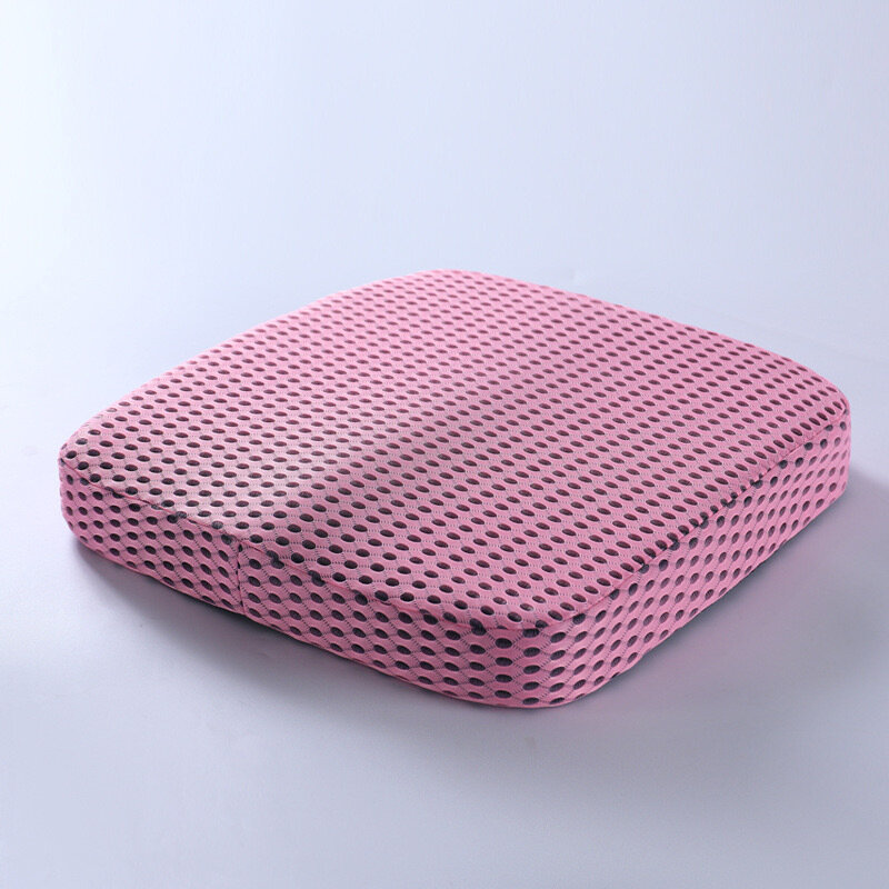 Мемори-фоам поясная подушка с 4D сеткой, 40x40x5.5 см, розовый для офиса автомобиля