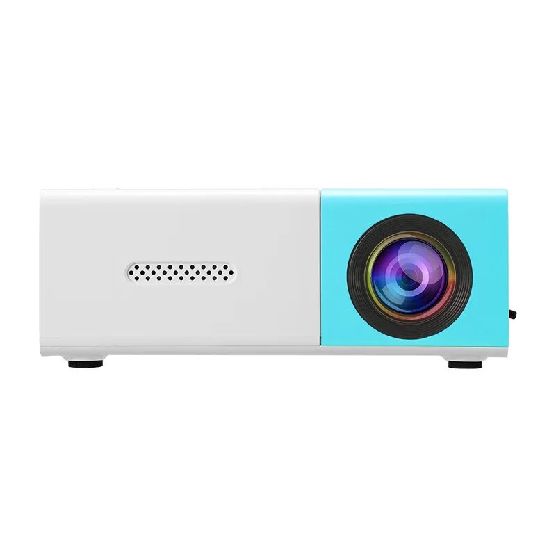 YG300 Портативный проектор для домашнего кинотеатра Белый, Blue and white