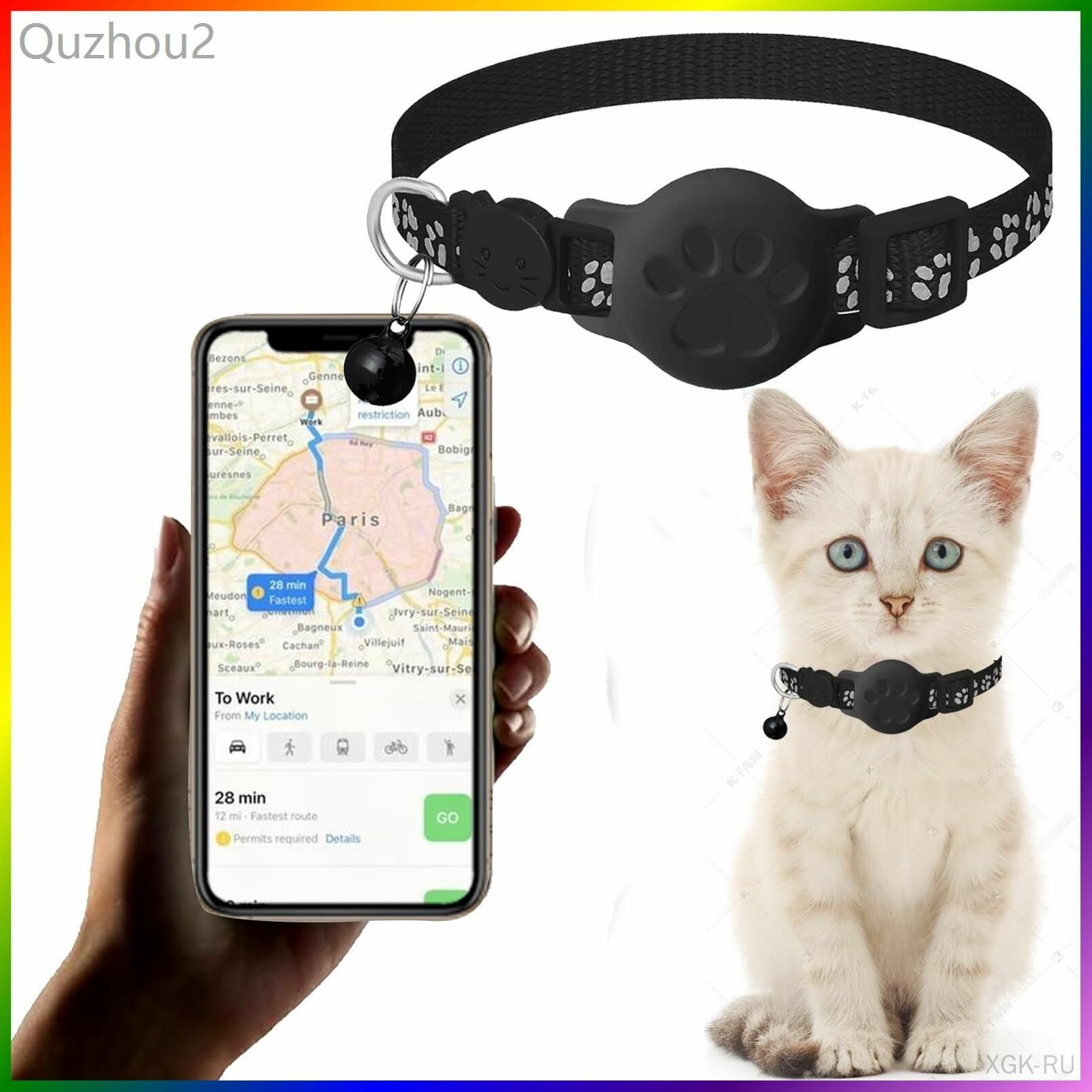Умная метка отслеживания GPS для котов: компактный дизайн для ошейника с сертификацией Гугл, долговременная работа от аккумулятора для владельцев на андроиде и активных питомцев трекер для кошек GPS ошейник компактный долгая работа аккумуля