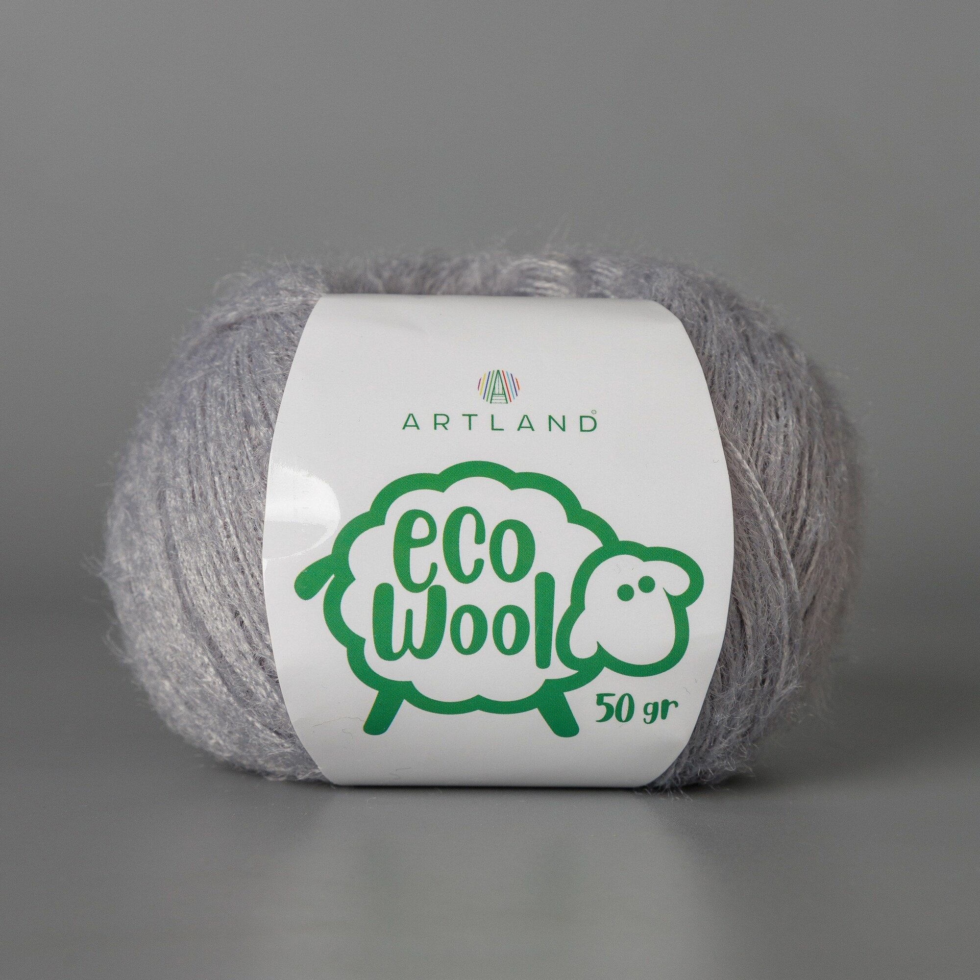 Пряжа для вязания Artland Eco Wool 5 мотков (380 м, 50 гр), цвет 63 серый