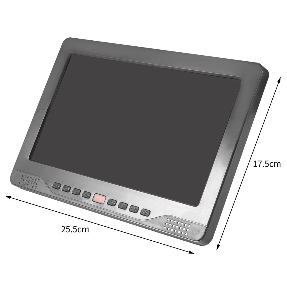 Портативный цифровой телевизор 10,1 дюйм DVB-T2 H.265 с встроенной аккумуляторной батареей, медиаплеер с USB и TF слотом для дачи, авто и кемпинга