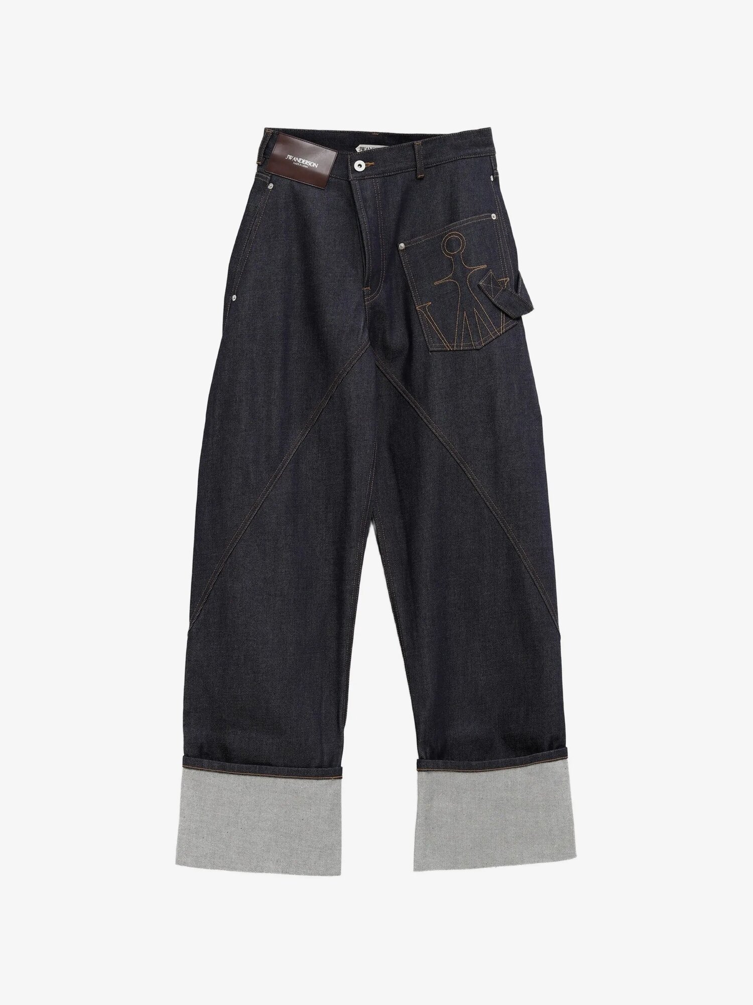 Джинсы широкие Turned-up wide-leg jeans 