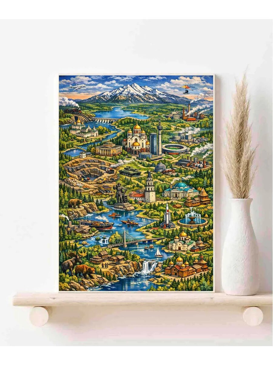 Свердловская область, Россия, Fantasy Map, Карта, Плакат 30