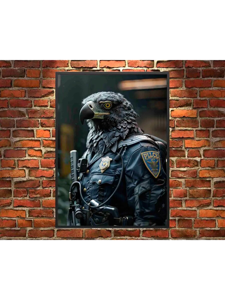 Птица-кондор-полицейский 2, Плакат 30x42см