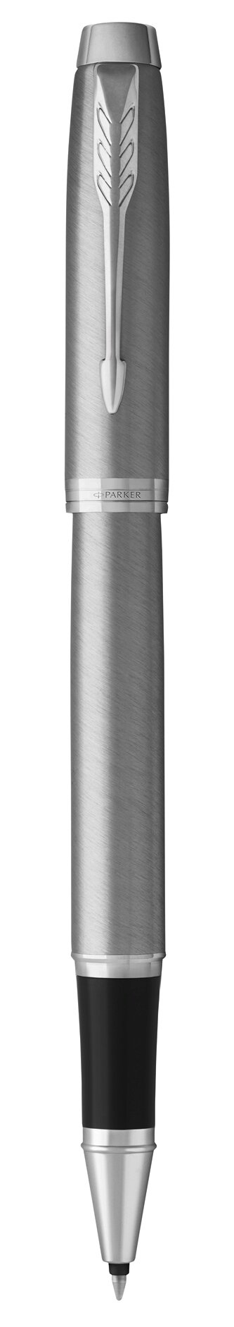 Ручка-роллер Parker "IM Essential Stainless Steel CT" черная, 0,7мм, подарочная упаковка