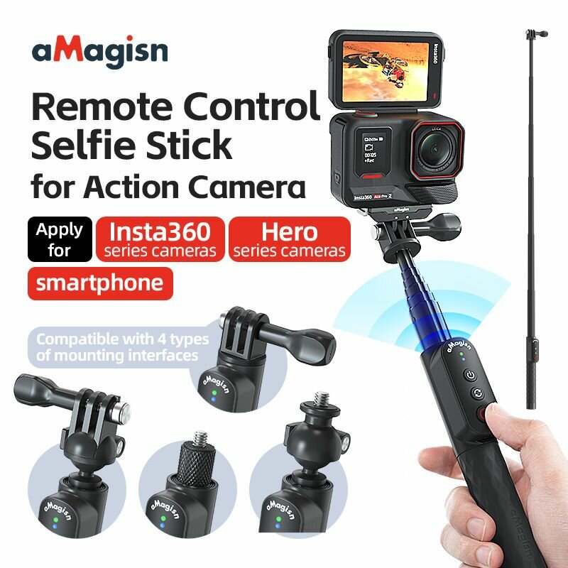 AMagisn Спортивная камера Bluetooth Пульт дистанционного управления селфи стержень Insta 360 Go Pro Мобильный телефон