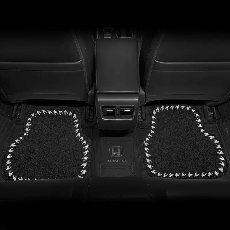 Универсальный комплект ковриков для пола автомобиля с линейным орнаментом 'птичий глаз', заднее сиденье, 2 шт,
