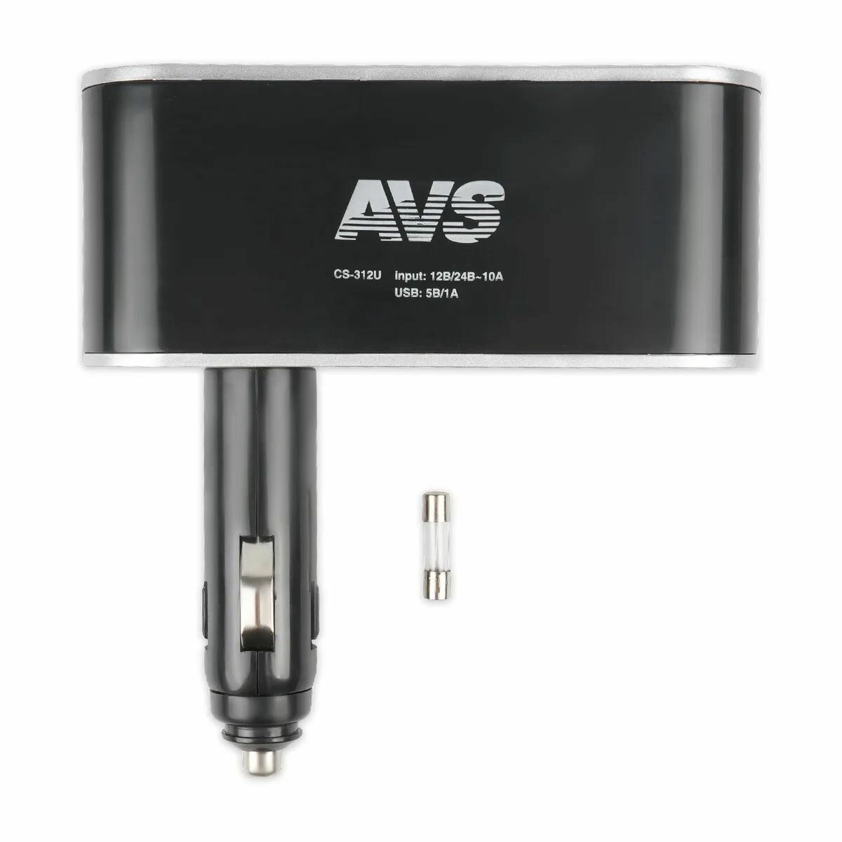 Разветвитель прикуривателя 12/24V (на 3 выхода + USB) AVS CS312U