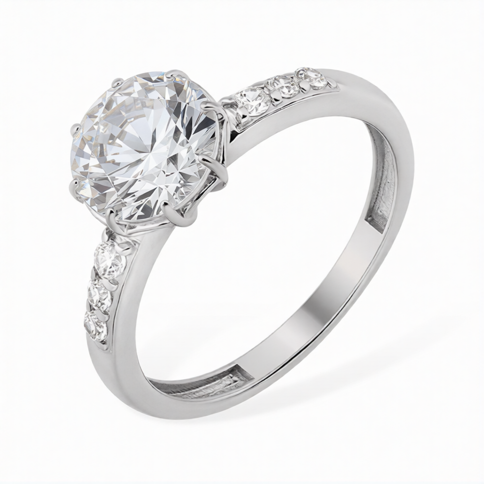 Кольцо, серебро, 925 проба, фианит