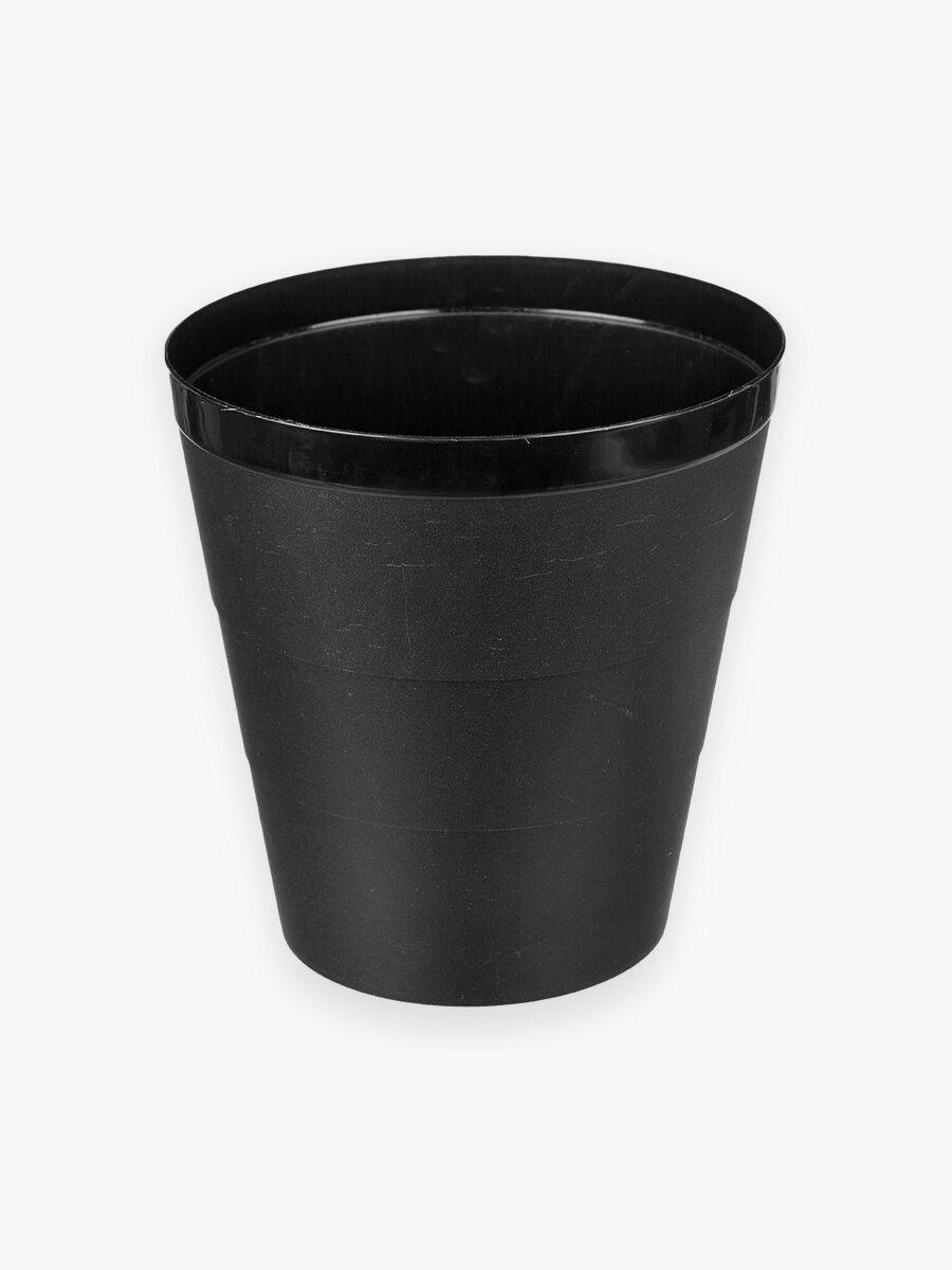 Корзина для бумаг 14л, круглая цельная, пластик, черная, 14шт.