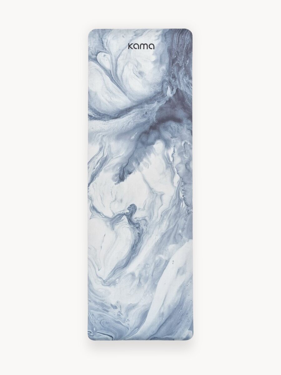 Коврик для йоги и фитнеса Kama, 6 мм, нескользящий, TPE, микрофибра, мраморный