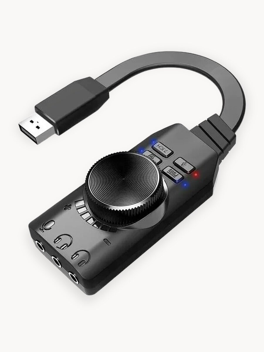 Внешняя звуковая карта PALMEXX AY35 DSP 24bit, USB2.0, 7.1CH, GS3 Mark II