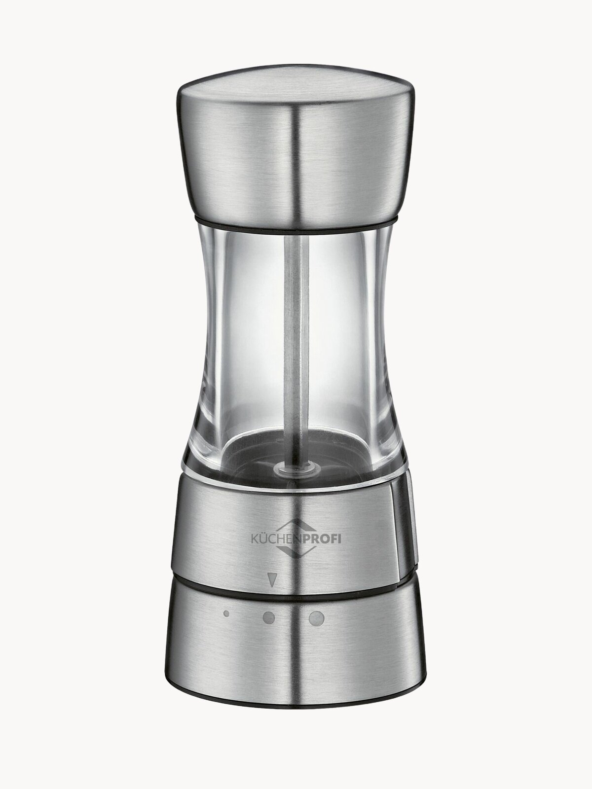 Мельница для соли и перца KÜCHENPROFI MONACO, акрил/нержавеющая сталь, керамический механизм, 13,5 см