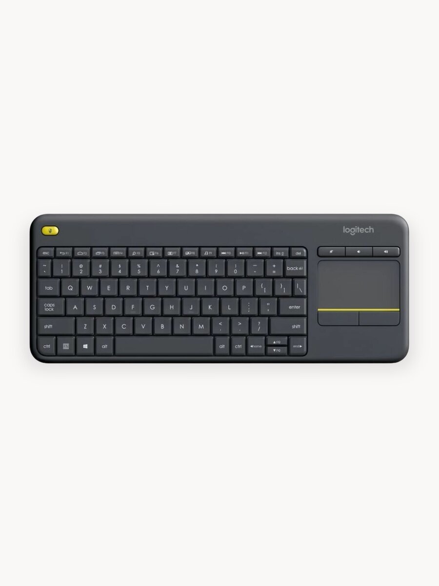 Logitech клавиатура беспроводная K400 Plus, Версия CN, черный, Сенсорная клавиатура