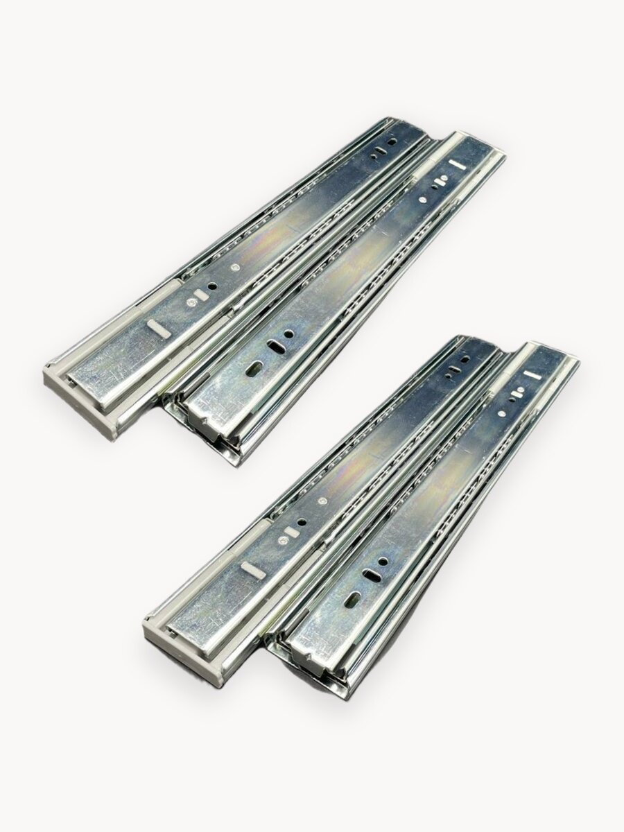 Шариковые направляющие для ящика с доводчиком полного выдвижения H45 L350мм.