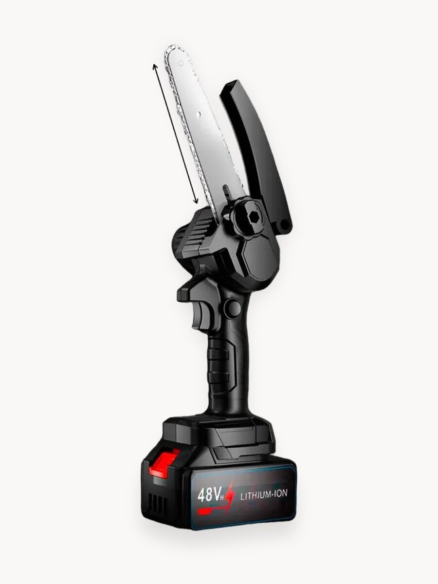 Пила аккумуляторная цепная 6 дюймов, 2 АКБ, кейс (мини пила, бесщеточная, электропила)