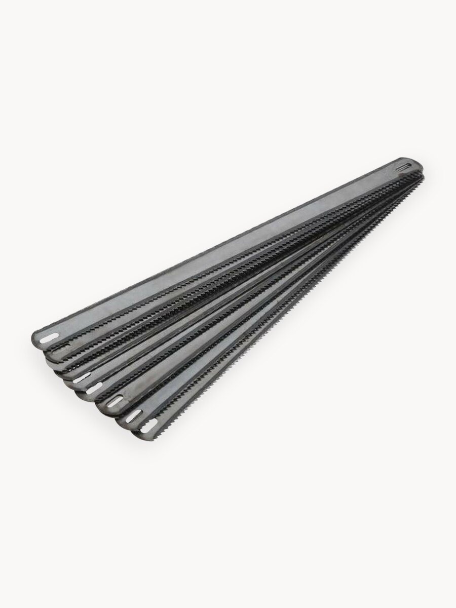 Полотна для ножовок по металлу ЛОМ, широкие двухстор, 24/8 TPI, кал. зуб, 300 мм, 12 шт.