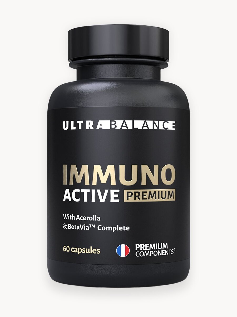 Витамины IMMUNO ACTIVE UltraBalance иммуно комплекс для иммунитета, энергии, красоты и защиты от простуд, 60 капсул