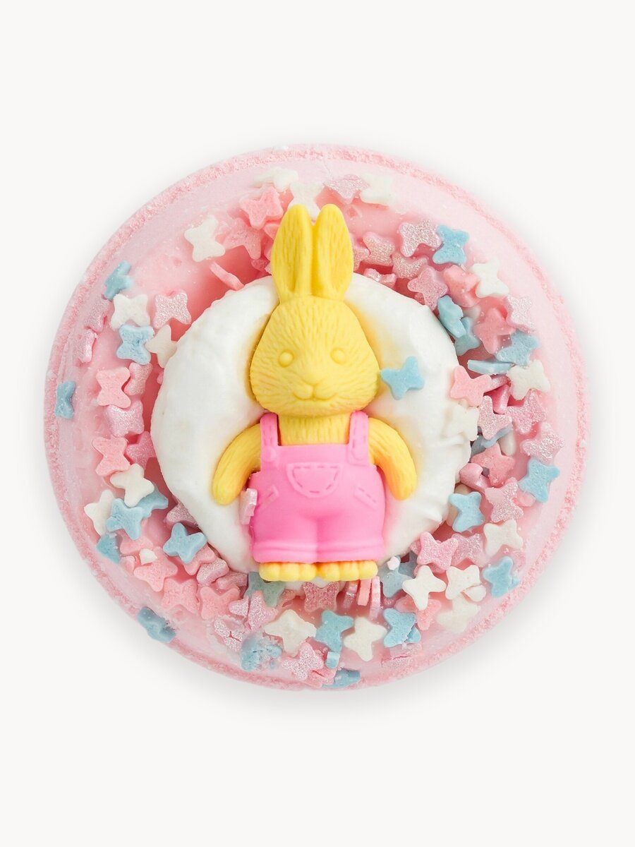 Бомбочка для ванны, 130 гр, с игрушкой, розовая, Клубника, Кролик, Rabbit