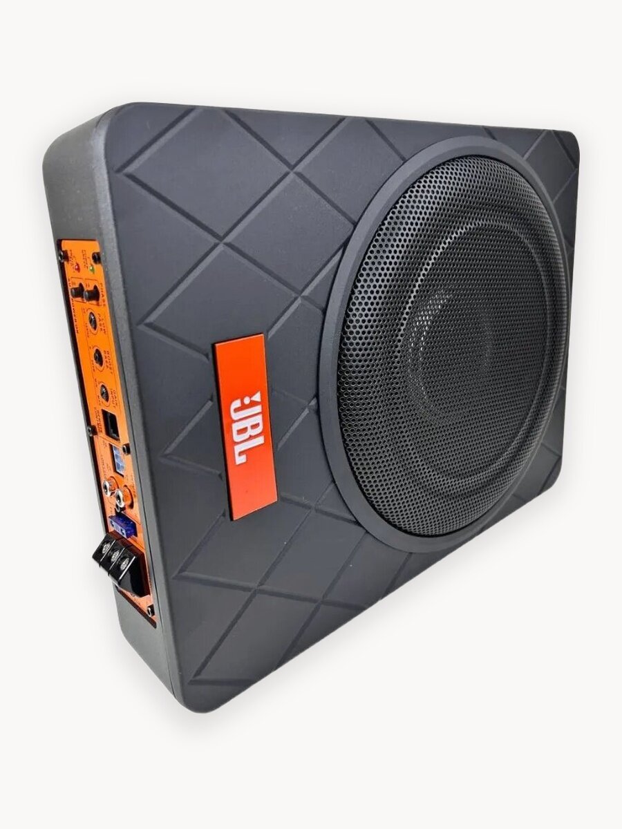 Сабвуфер автомобильный под сиденье Bass Pro, 3000Вт, черный/оранжевый
