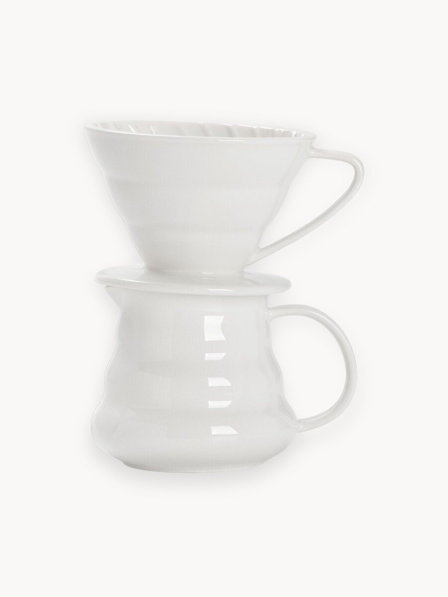 Пуровер-Кофейник Magistro «Глянец», 350 мл, керамика, цвет белый