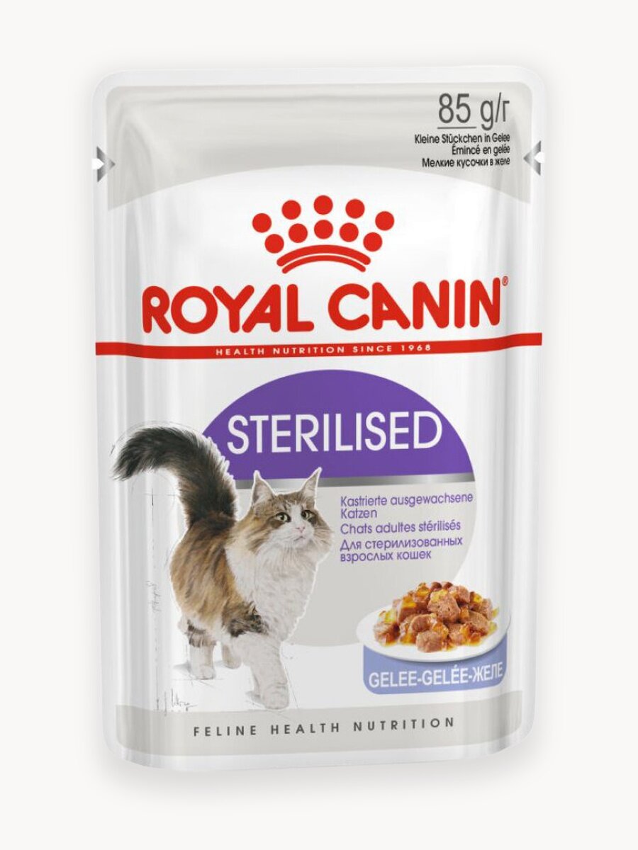 Влажный корм для стерилизованных кошек Royal Canin Sterilised, кусочки в желе, 28 шт по 85 г