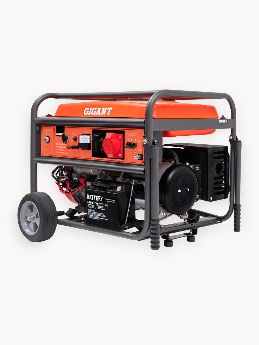 Бензиновый трехфазный генератор Gigant (7 кВт; эл. стартер; ATS; колёса и ручки) GGL-7000ЕS-3 для обеспечения питания