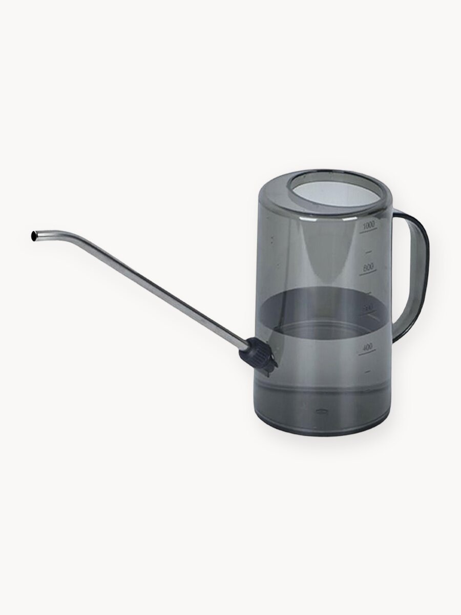 Лейка для сада и комнатных растений iulkapu, 1 литр, черная с насадкой и распылителем