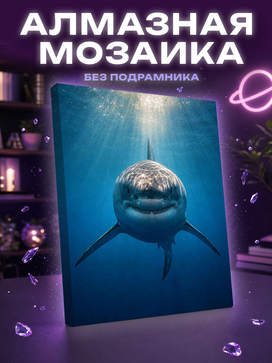 Алмазная мозаика Акула в солнечной бездне