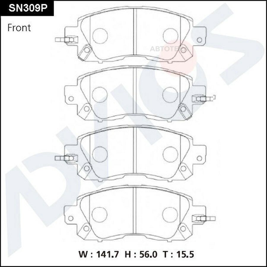 Колодки тормозные ADVICS SN309P