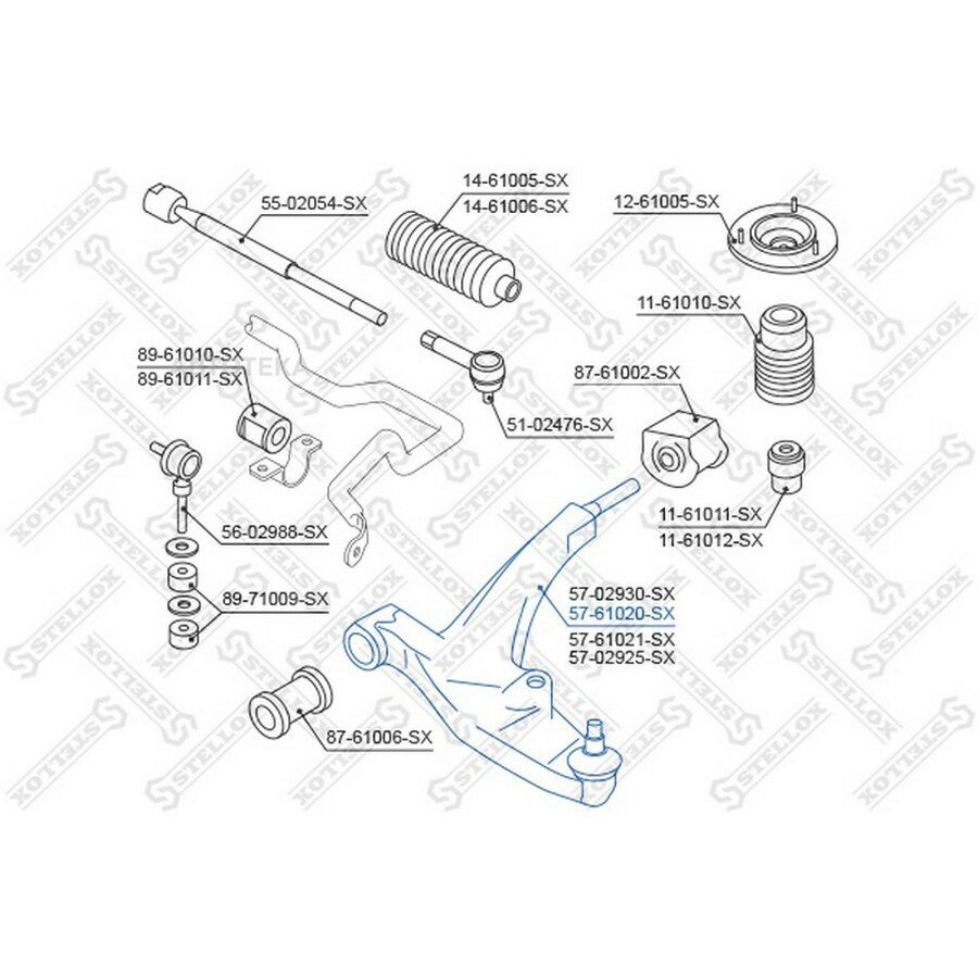 Рычаг SUZUKI BALENO правый STELLOX 5761020SX