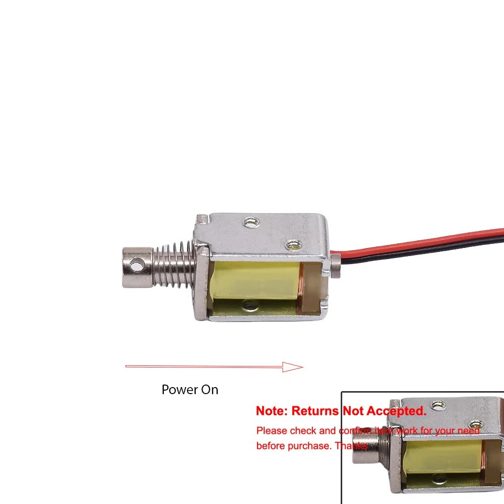 Электромагнит плунжер мини 4 мм, 5V-6V