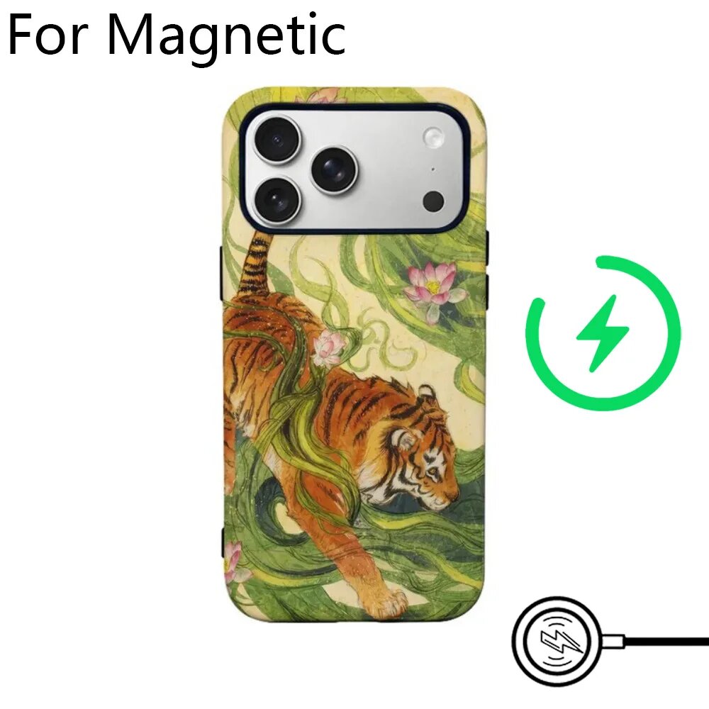 Чехол для iPhone 17 Pro Max с тигром, магнитный, FLX-CXTM8536036A8