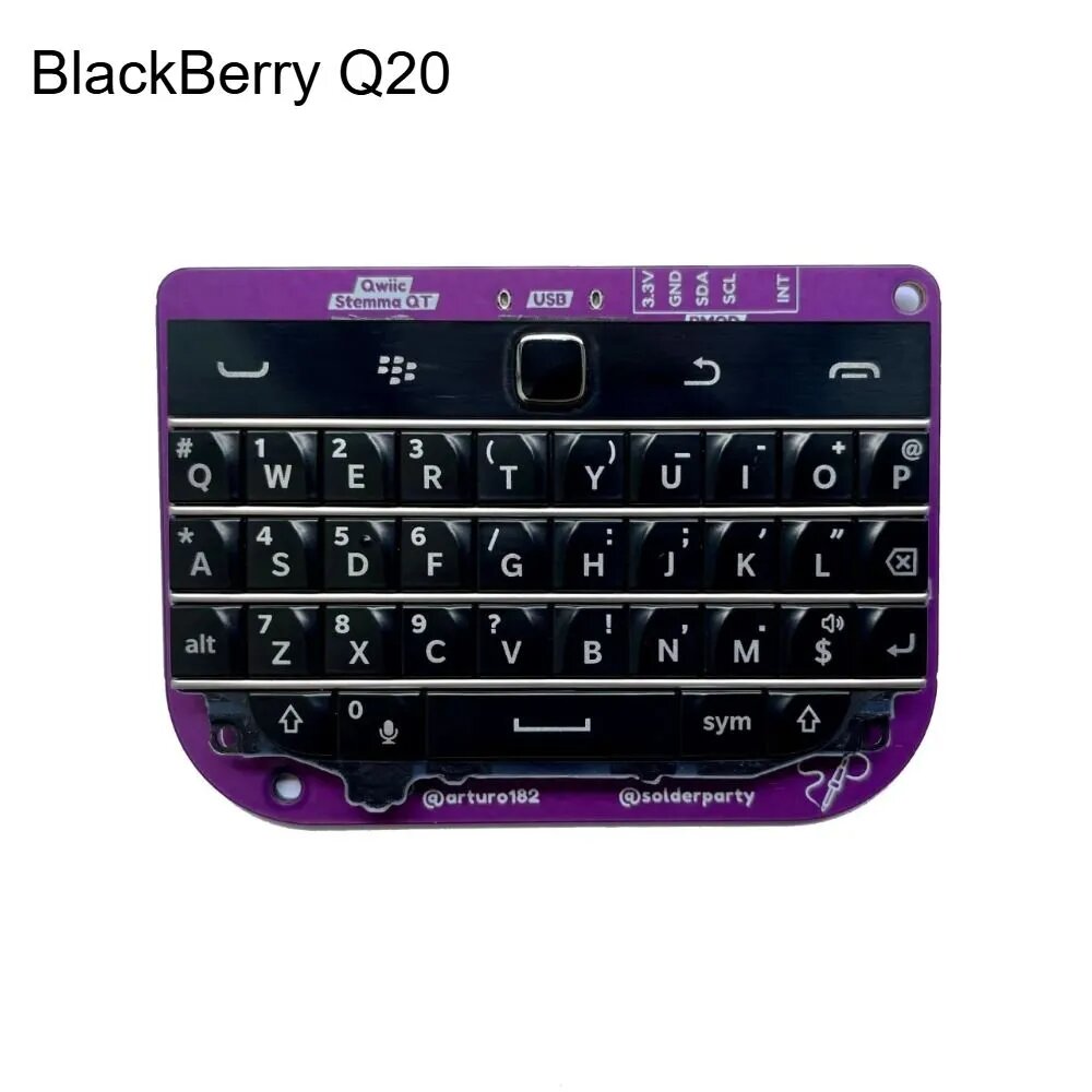 BlackBerry Q20 Клавиатура Проводная Для Solderparty С Открытым Исходным Кодом Поддержка USB/Qwiic/PMOD